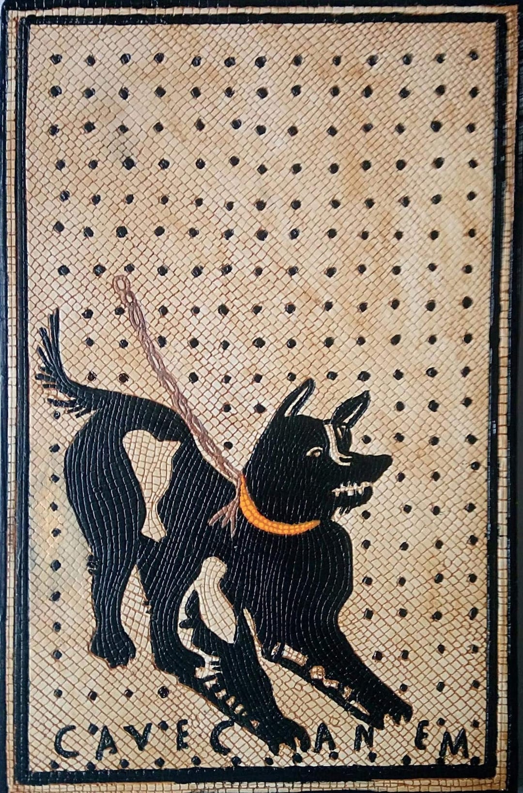 Roman Mosaic Replica – Cave Canem (beware of the Dog) – Pompeii Floor ...