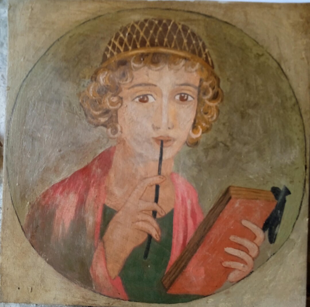 Roman Fresco Reproduction Sappho Rome Pompeii Woman in Rome Herculaneum ...