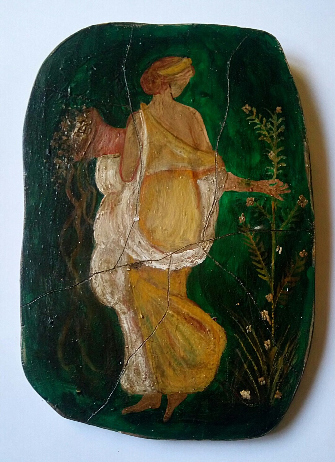 Roman Art Pompeii: spring Flora Picking Flowers. Hand-painted Over ...