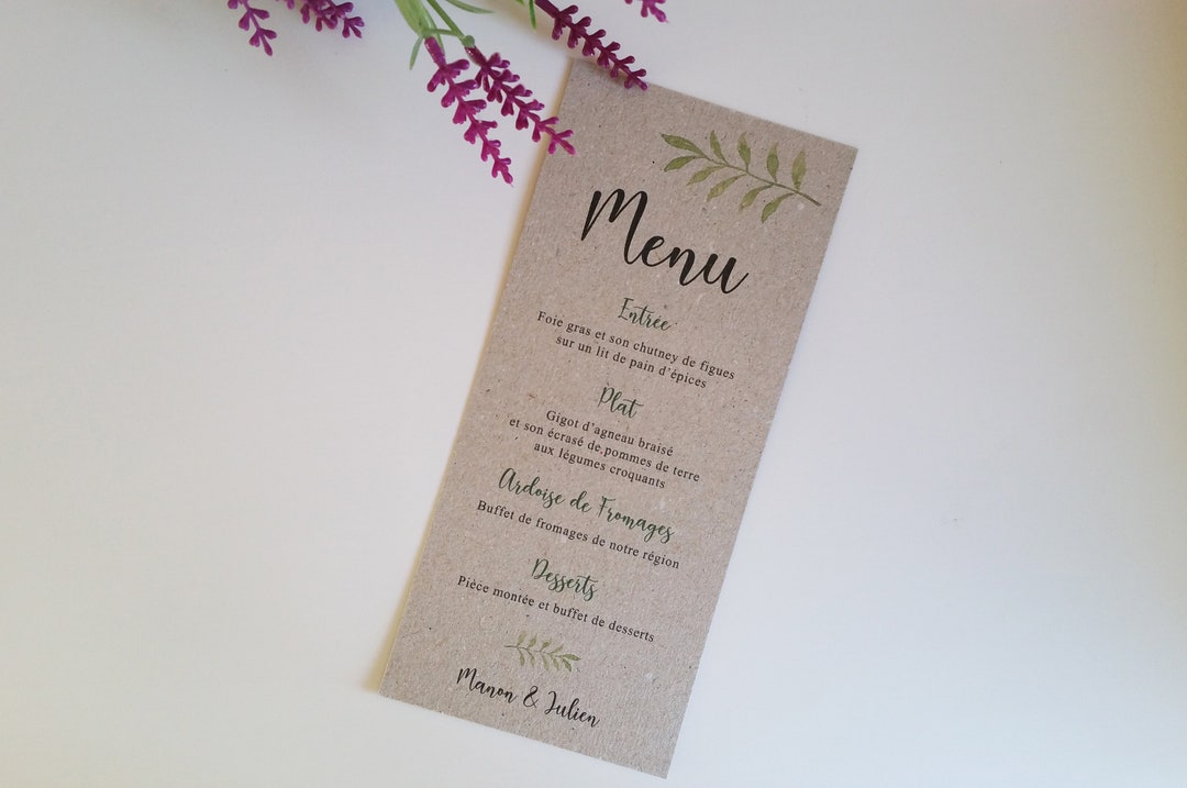 10 Kraft Menus for Country Wedding - Etsy