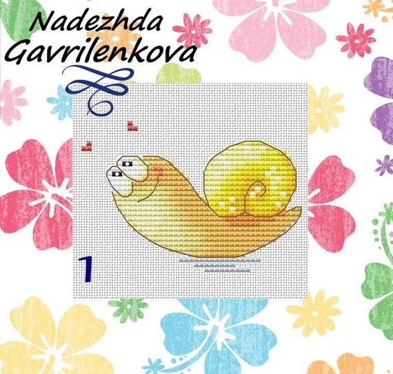 Cross Stitch Pattern Digital Snail 13 PDF and CSSaga. Cross Stitch ...