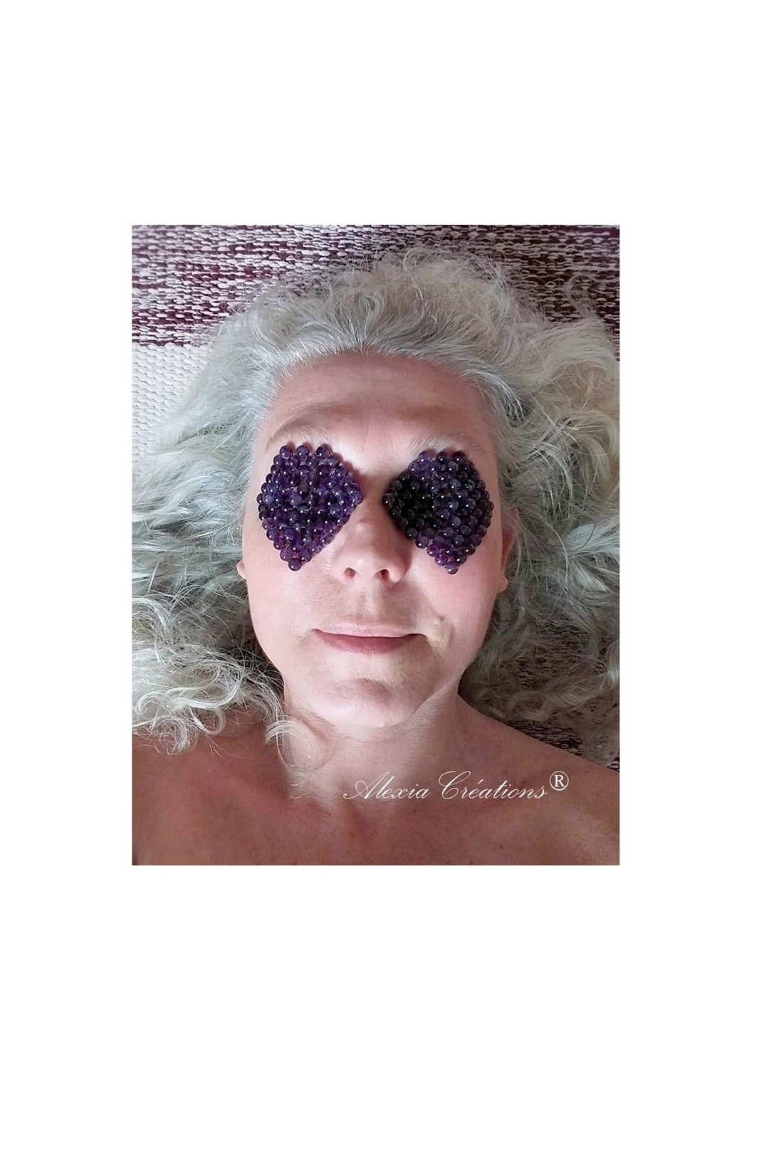 Soothing Eye Masks Made From Hand-woven Amethyst Beads With Knotted ...