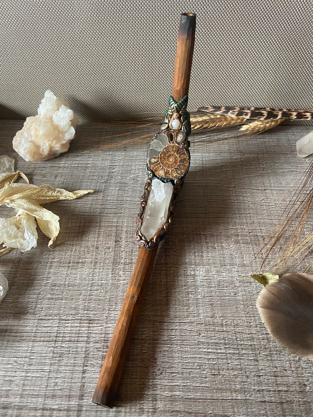 Powerhouse Ammonite Fossil Black Obsidian Tepi. Tobacco Pipes for Rapeh ...