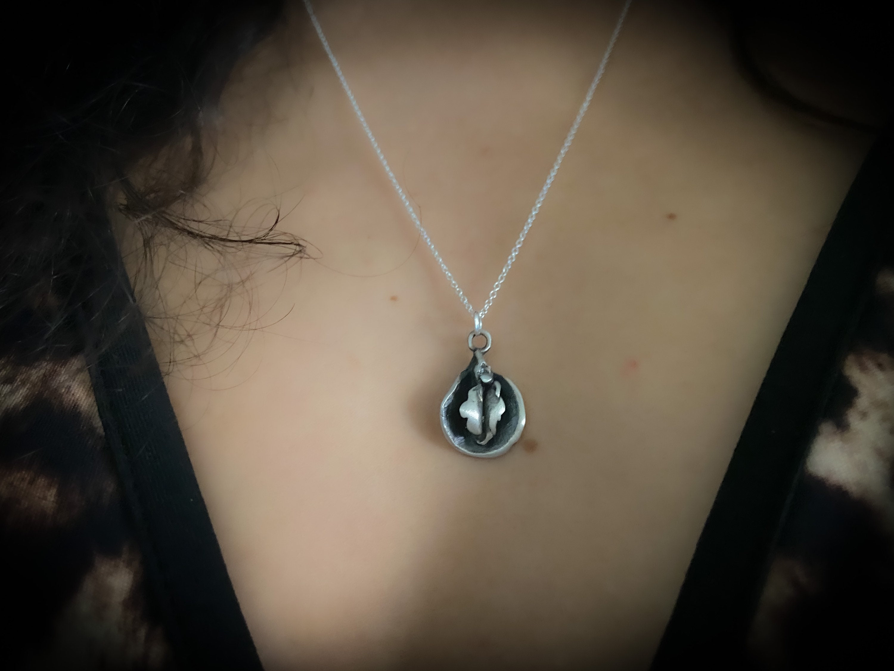 Sterling Silver Yoni Pendant. Sacred Vagina Necklace, Vulva Necklace ...