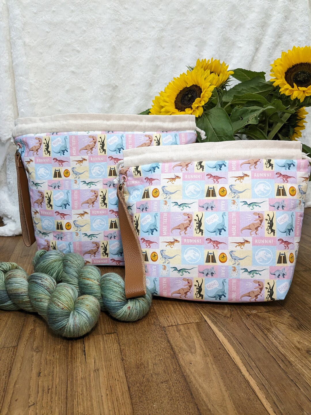 Basic Project Bag jurassic Dinosaurs / Work in Progress Bag - Etsy