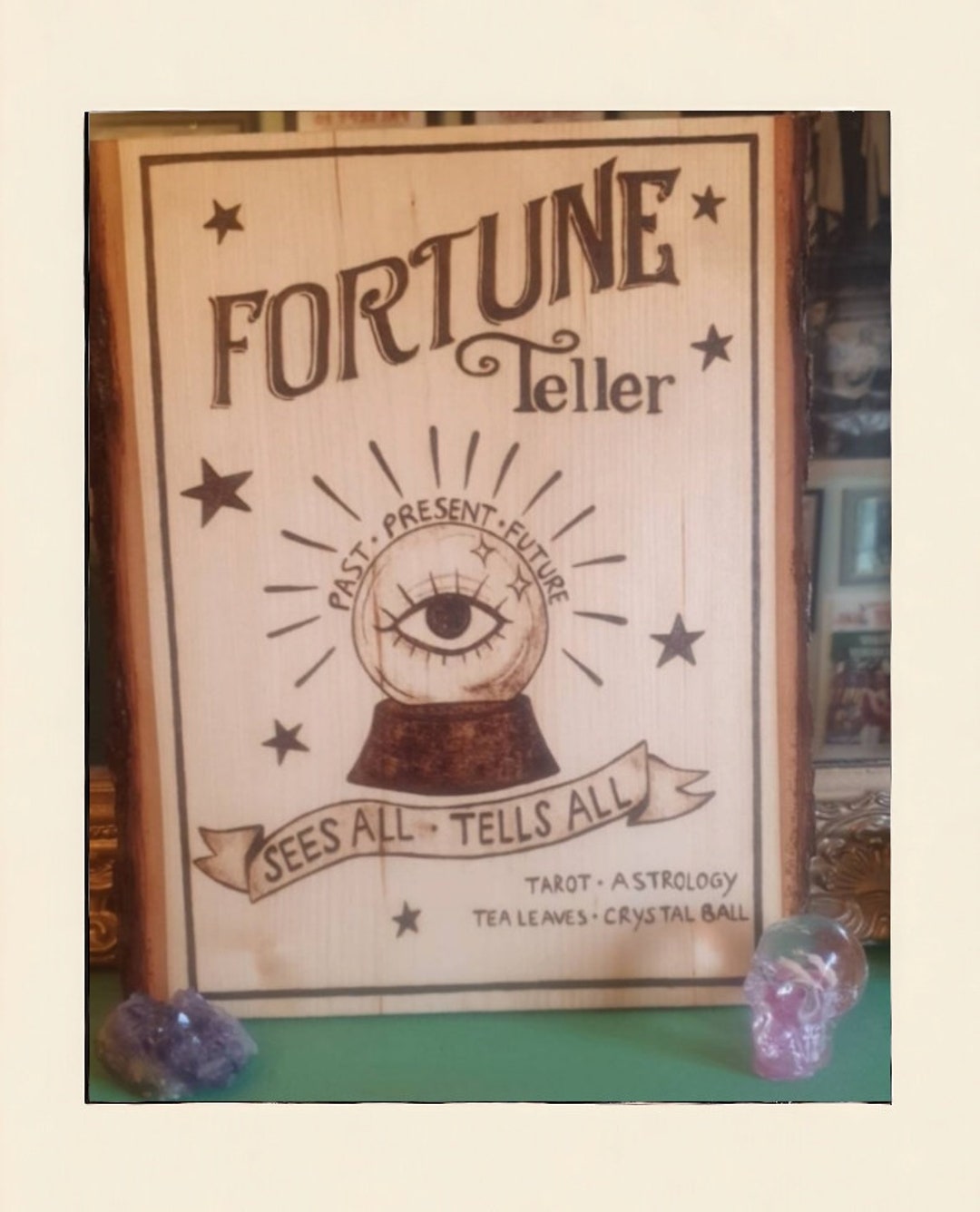 Fortune Teller Sees All Tells All Psychic Wooden Sign Original Only ONE ...