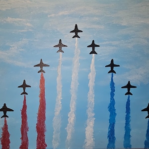 ORIGINAL ARTWORK RAF Red Arrows, Royal Air Force, Plane Painting, Plane ...