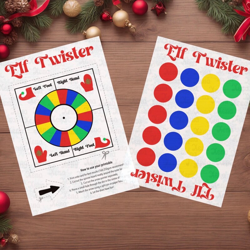 Printable Christmas Twister - Etsy UK
