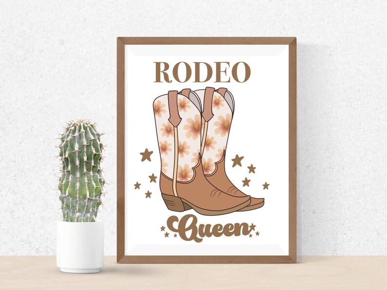 Rodeo Queen PNG Western Cowgirl Boots Floral. Rodeo Shirt Digital ...