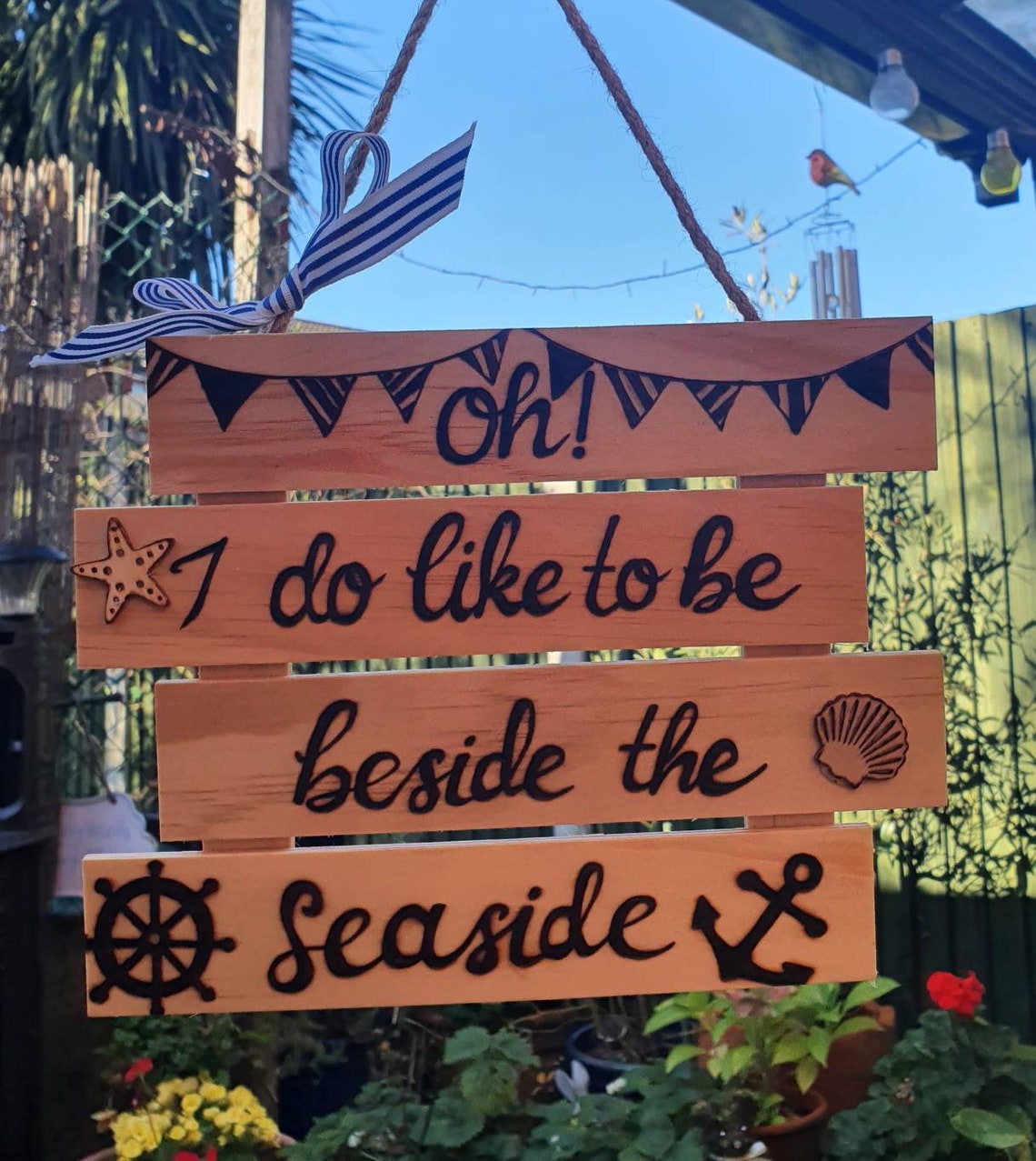 Oh I Do Like to Be Beside the Seaside Rustic Seaside Wooden Sign: Beach ...