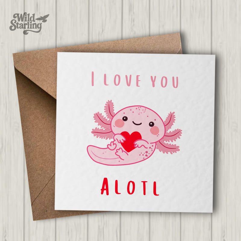 Valentine Axolotl Cards - Etsy UK