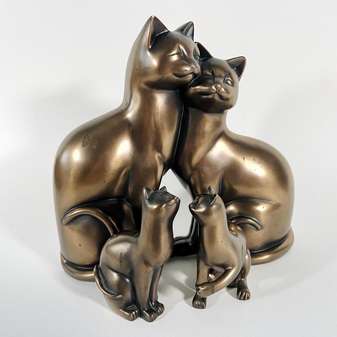 Ornate Cat Family Statuettes, Vintage Shudehill Veronese Figurines 2001 ...