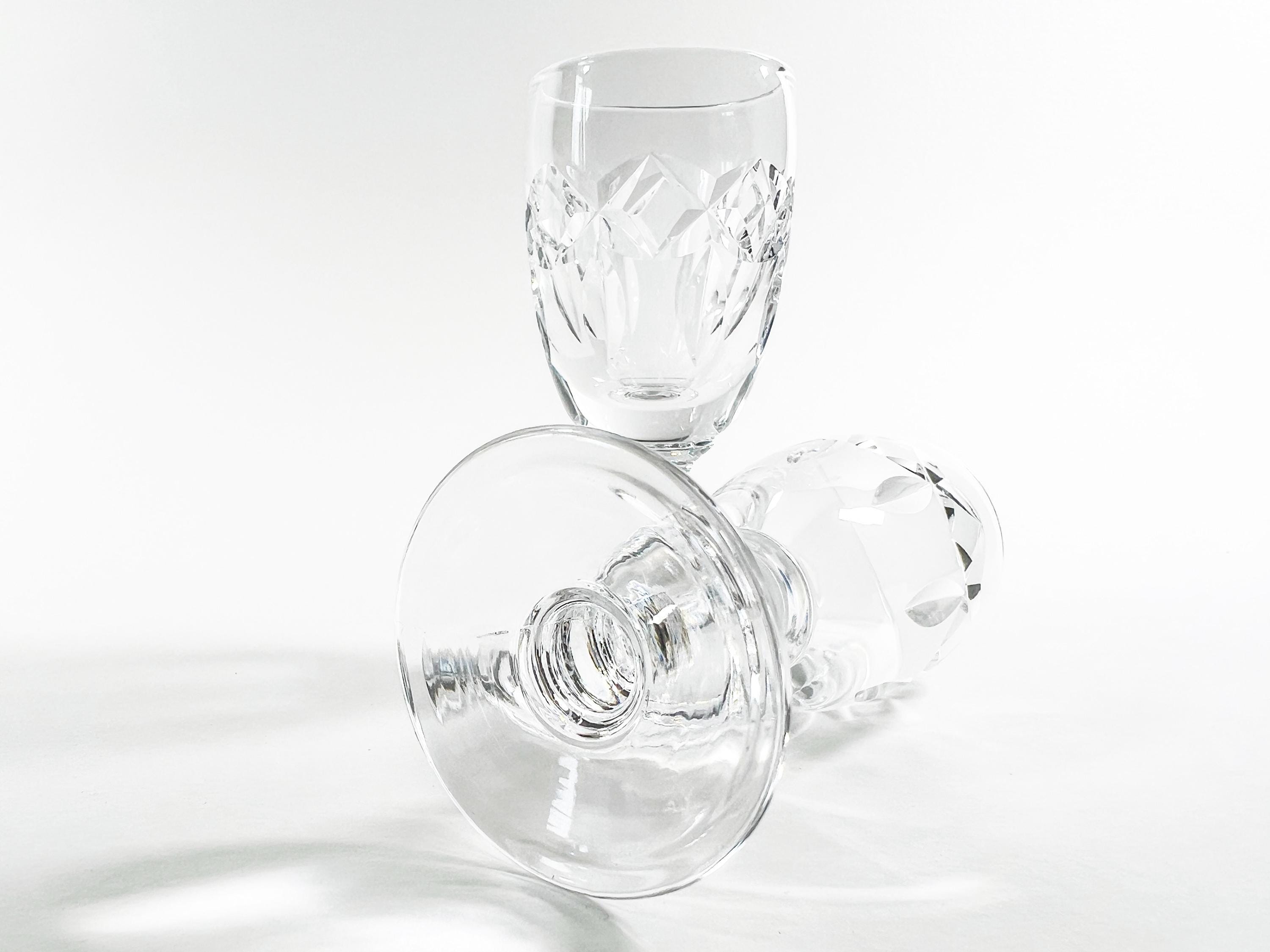 6 Crystal Cut Glass Aperitif Glasses, Small Liqueur Drinking Serving ...
