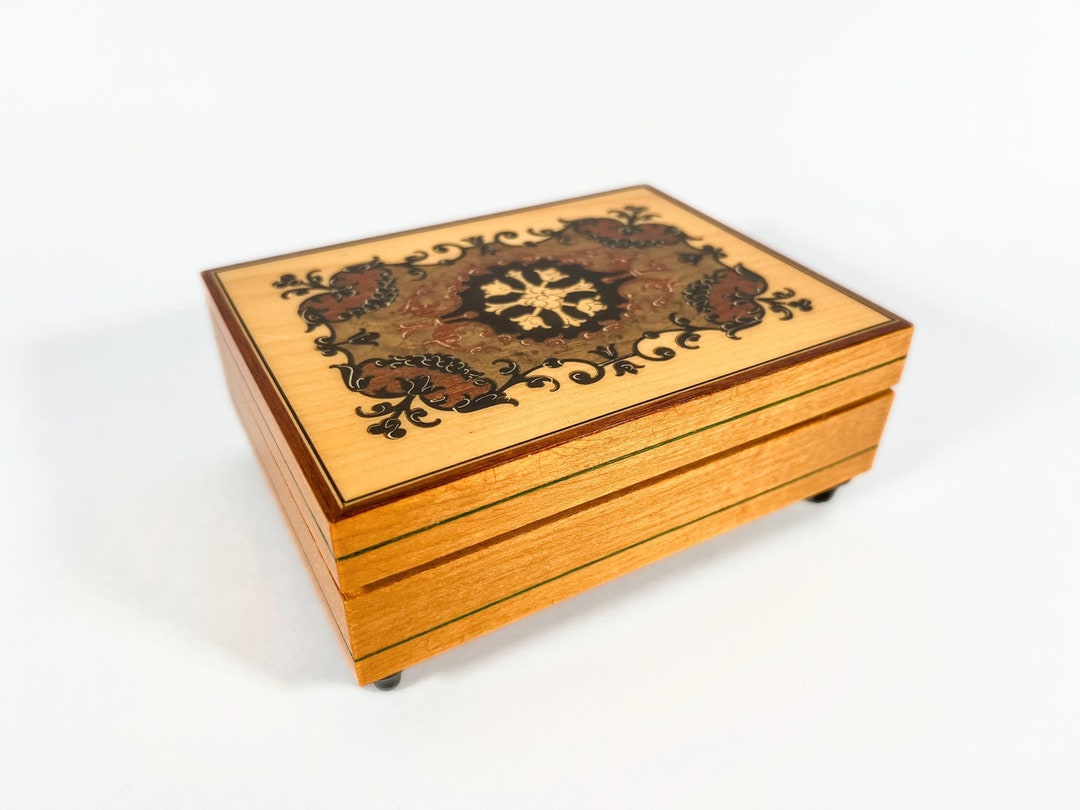 Wooden Musical Keepsake Box, Vintage Reuge Switzerland, We’ll Keep A ...