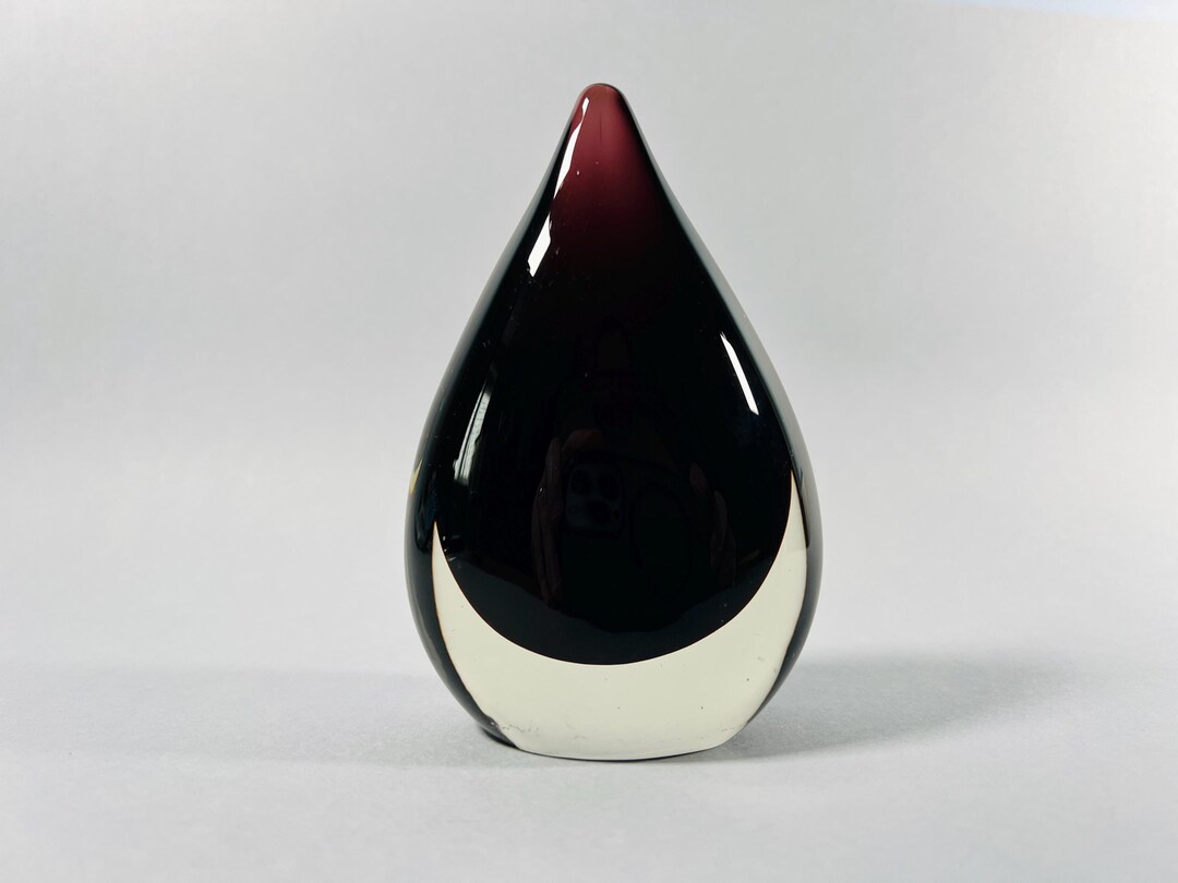Purple Tear Drop Glass Ornament, Vintage Paperweight Glassware - Etsy