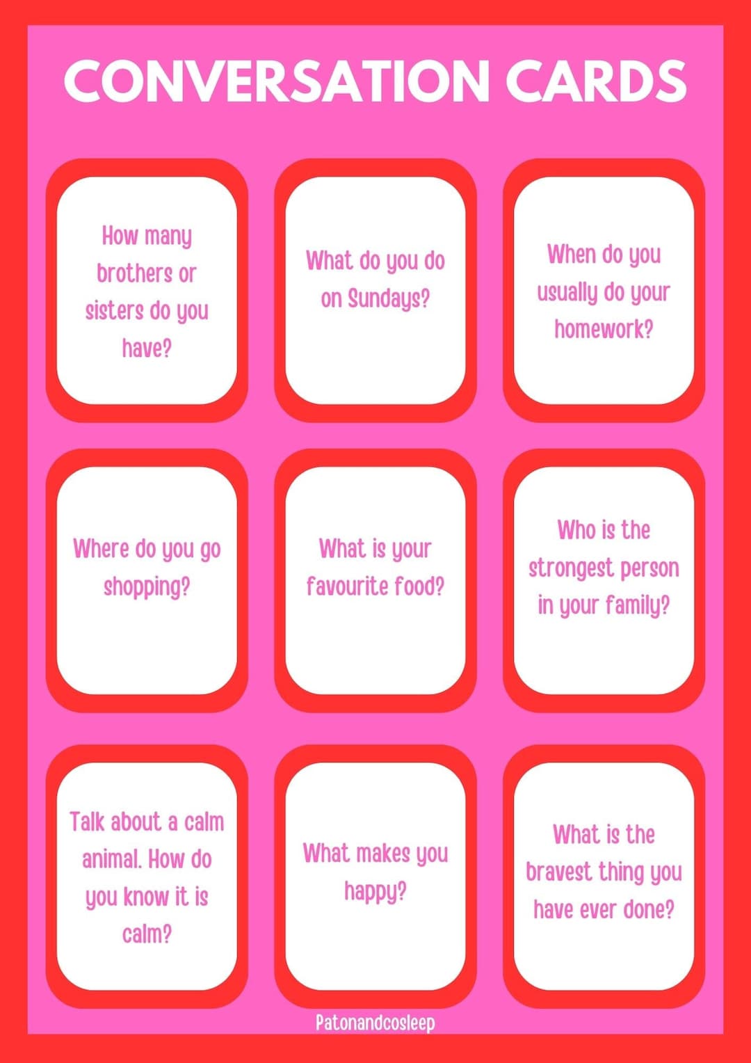 Conversation Cards, Conversation Starters, Road Trip Conversation Cards ...