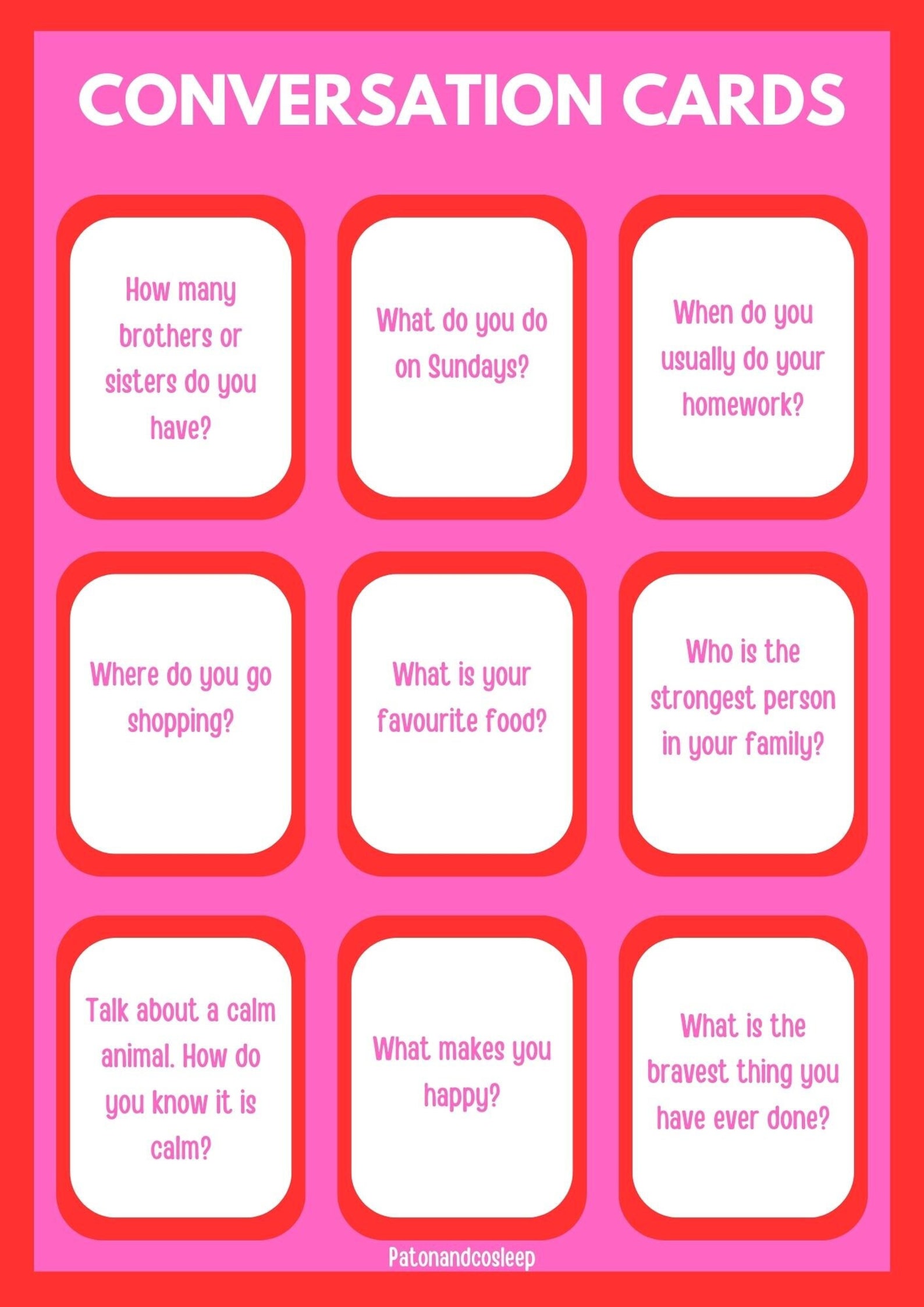 Conversation Cards, Conversation Starters, Road Trip Conversation Cards ...