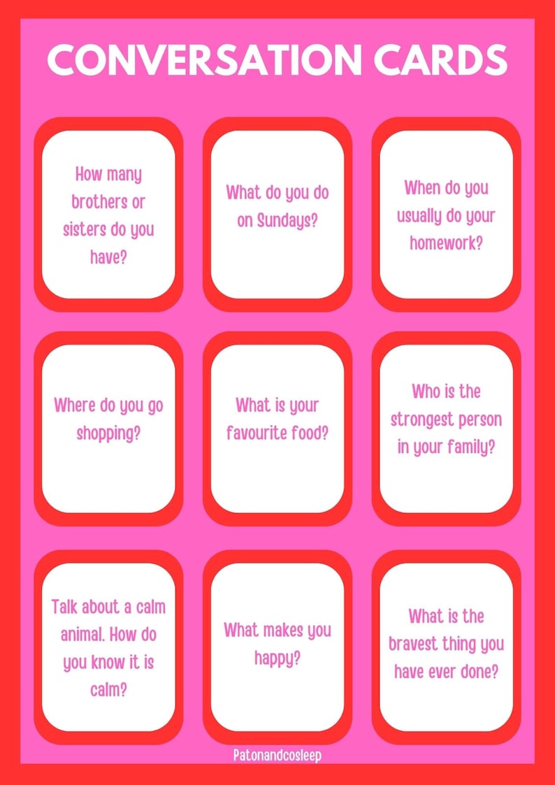 Conversation Cards, Conversation Starters, Road Trip Conversation Cards ...