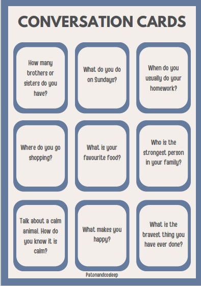 Conversation Cards, Conversation Starters, Road Trip Conversation Cards ...