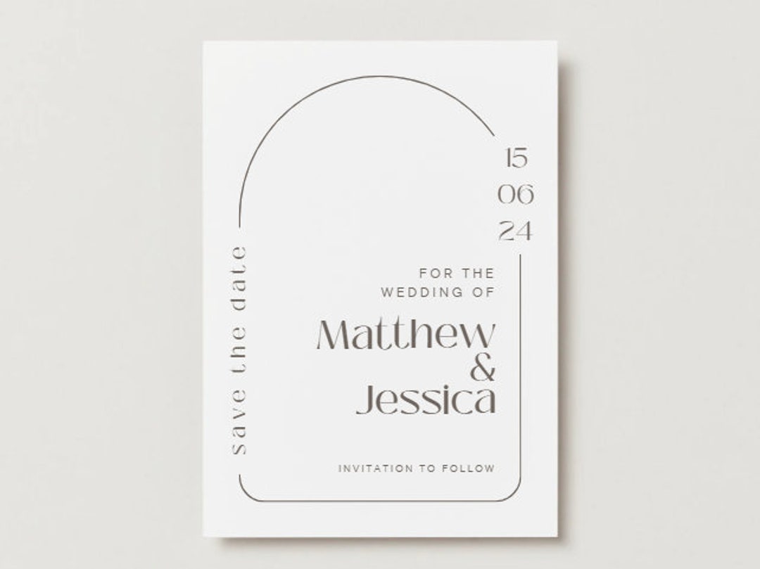 Save the Date Arch Template, Downloadable Template, Wedding Invitation ...