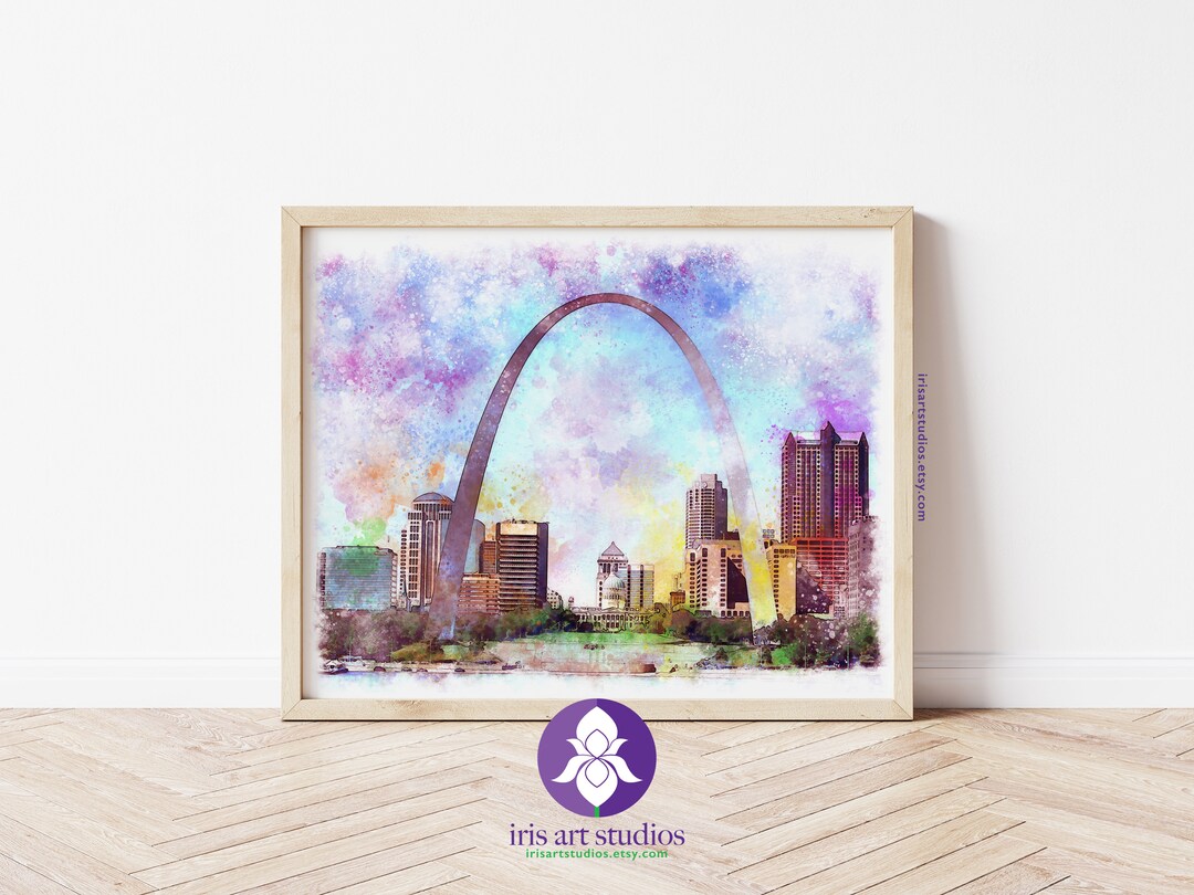 St Louis Watercolor Print St Louis Skyline St Louis Poster - Etsy