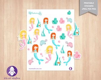Printable Mermaid - Etsy