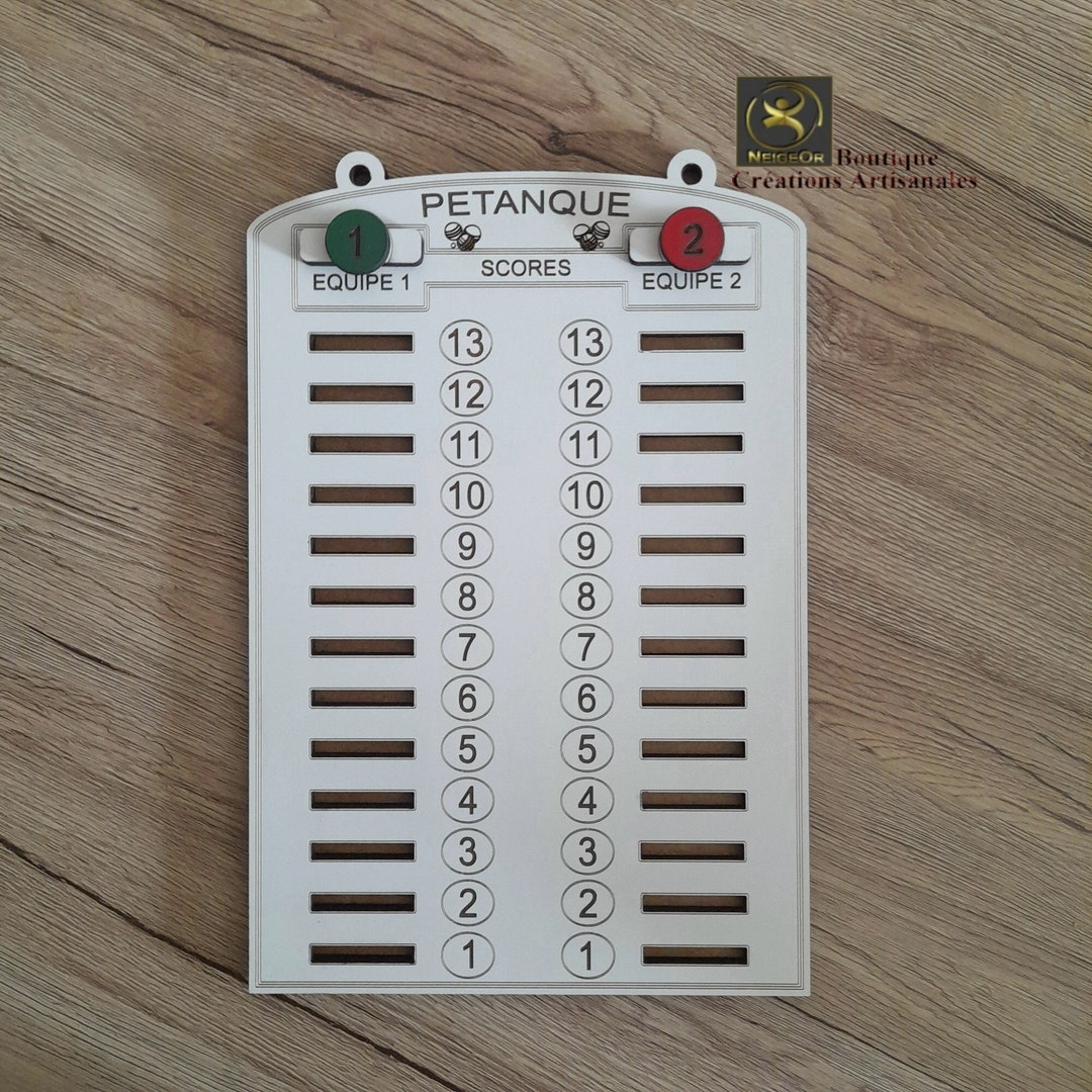 Pétanque Points Counter or Hand-made Wooden Button Score Counter, 2 ...