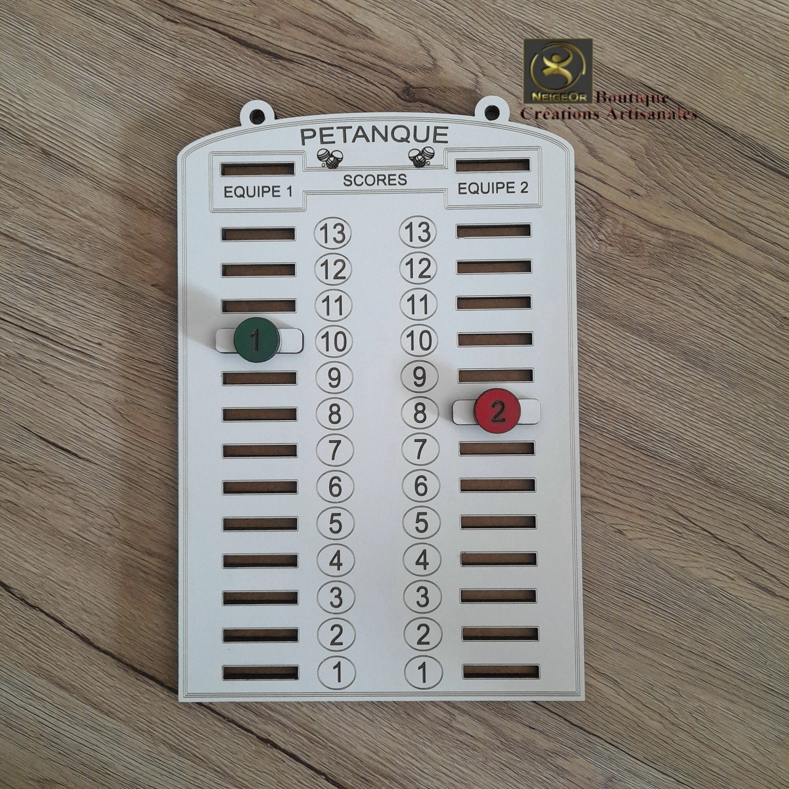Pétanque Points Counter or Hand-made Wooden Button Score Counter, 2 ...