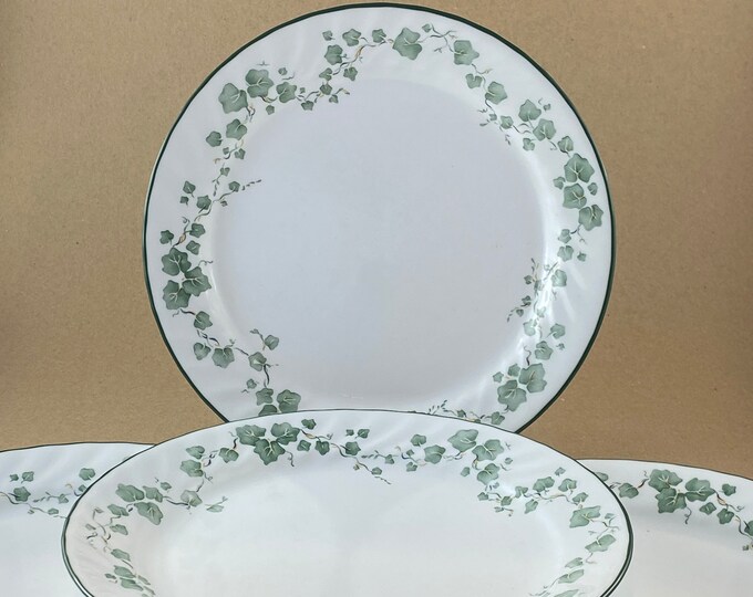 Set of 4 Corelle Callaway Dinner Plates, Corelle Green Dinner Plate ...