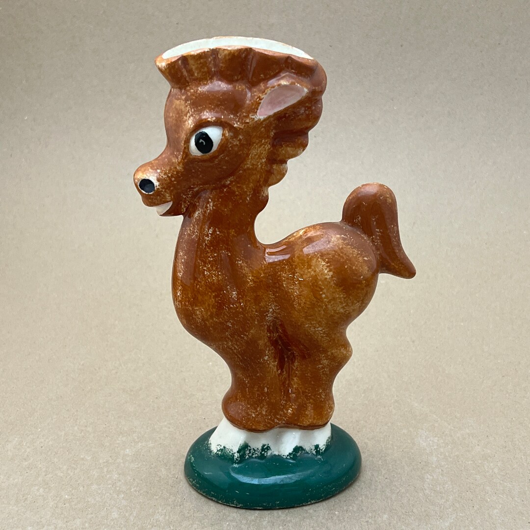 Whimsical Vintage Deer Vase, Bohemian Eclectic Deer Vase, Gift for Deer ...