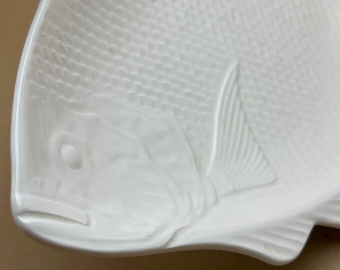 Vintage Poisson Fish White Platter, Poisson Fish Shaped Platter, Fish ...