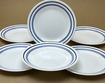 Set of 4 Corelle Classic Cafe Blue Dinner or Luncheon Plate, White ...