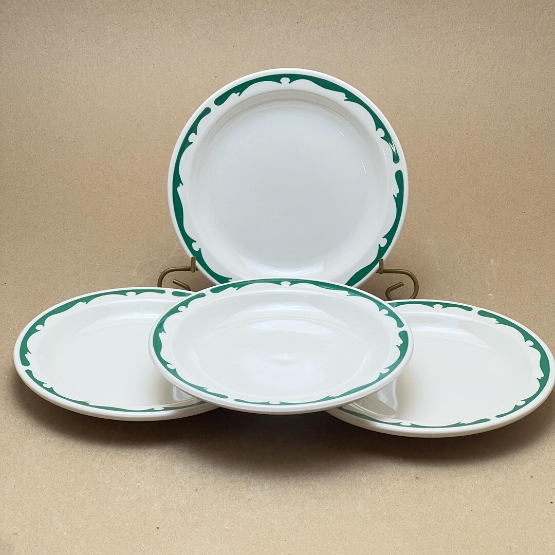 Vintage Unused Buffalo China Restaurant Ware Green Stencil Winter Green ...