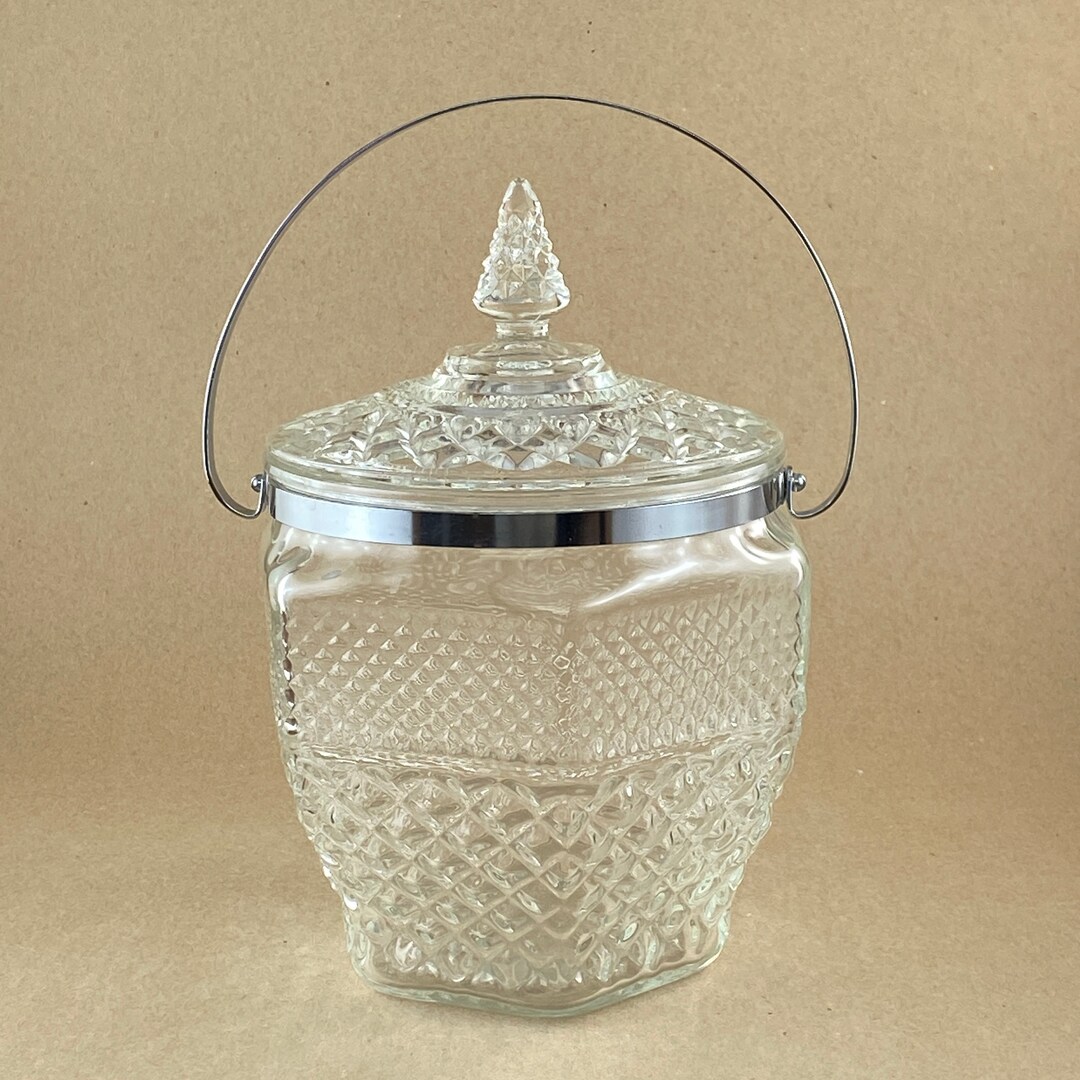 Vintage Anchor Hocking Wexford Ice Bucket & Coperchio w/Handle, Vintage ...