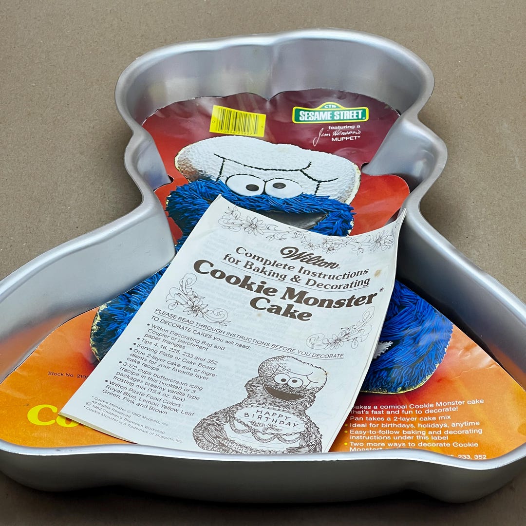 Sesame Street Cookie Monster Cake Pan Wilton '82 Never Been Used ...