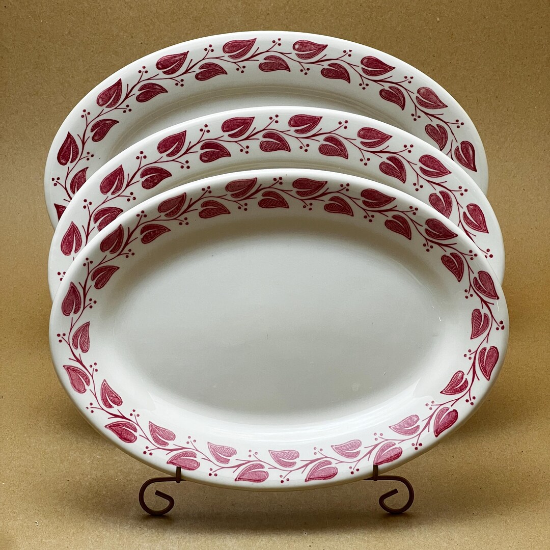 Set of 3 Restaurant Ware Buffalo China Oval Serving Plates, Mid Century ...