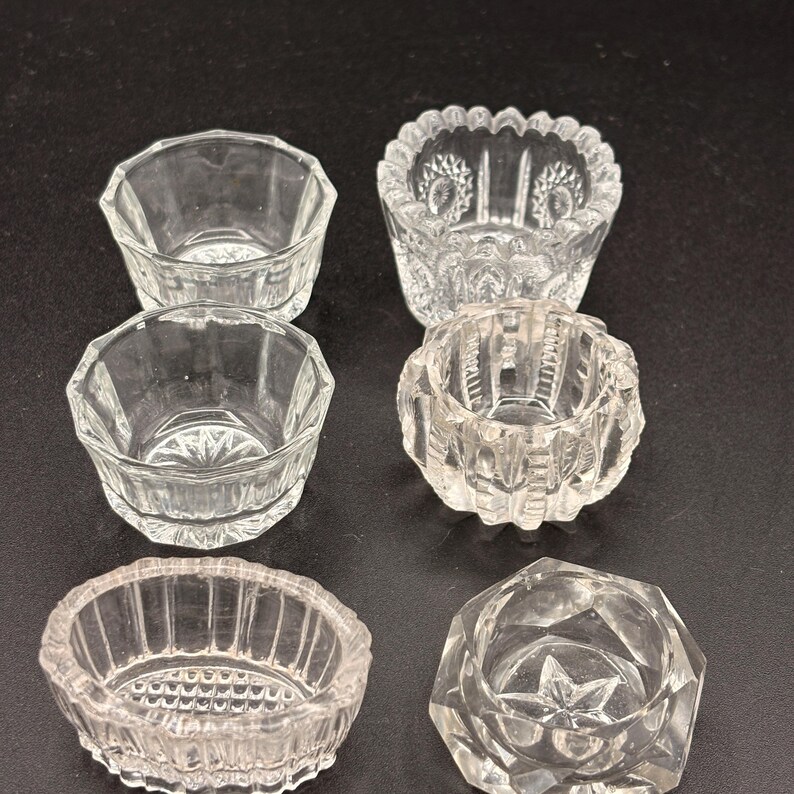 Vintage Bohemia Crystal Salt Cellars - Set of 6 Vintagecut Glass Salt ...
