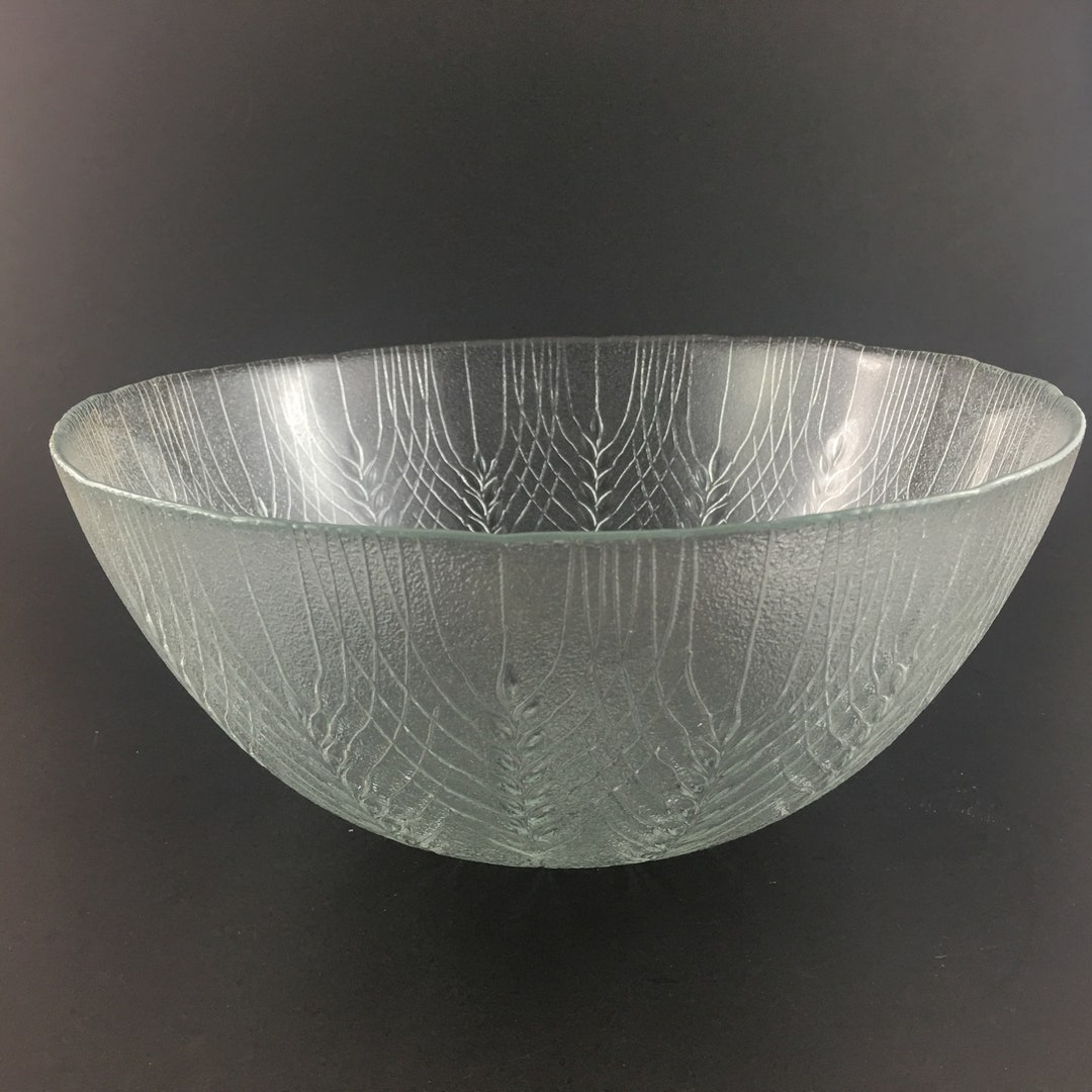 Vintage Arcoroc Country Wheat Pattern Glass Large Salad Bowl - Etsy