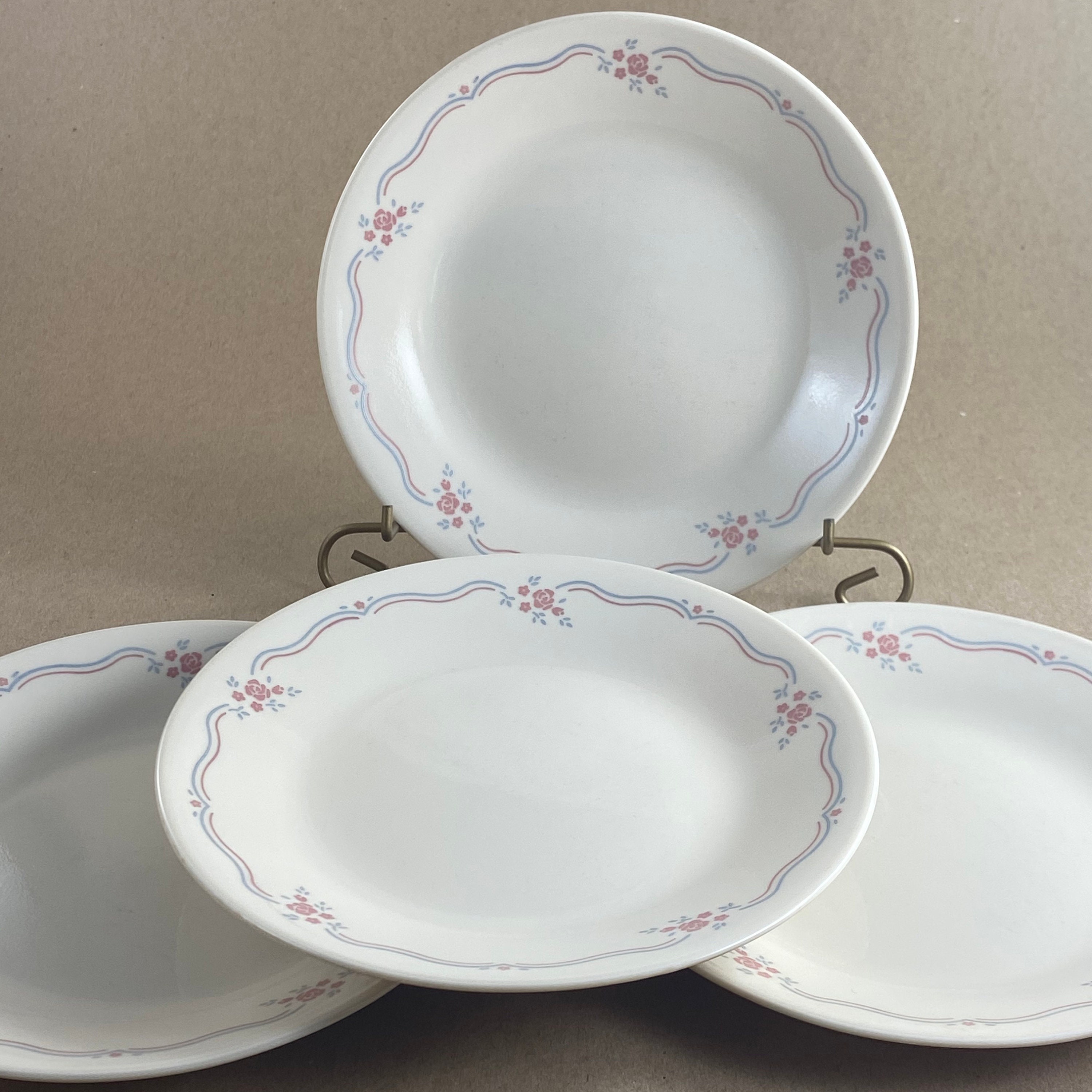 Set of 4 Corelle English Breakfast Bread Plate Corelle Pink | Etsy