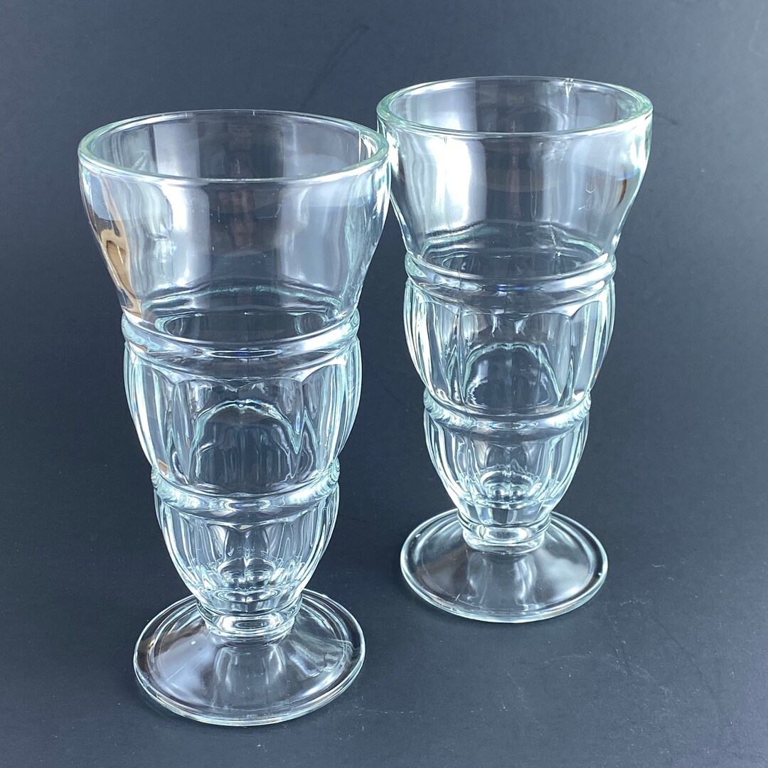 Sets Vintage Indiana Glass Footed Milkshake Glass, Soda Fountainware - Etsy