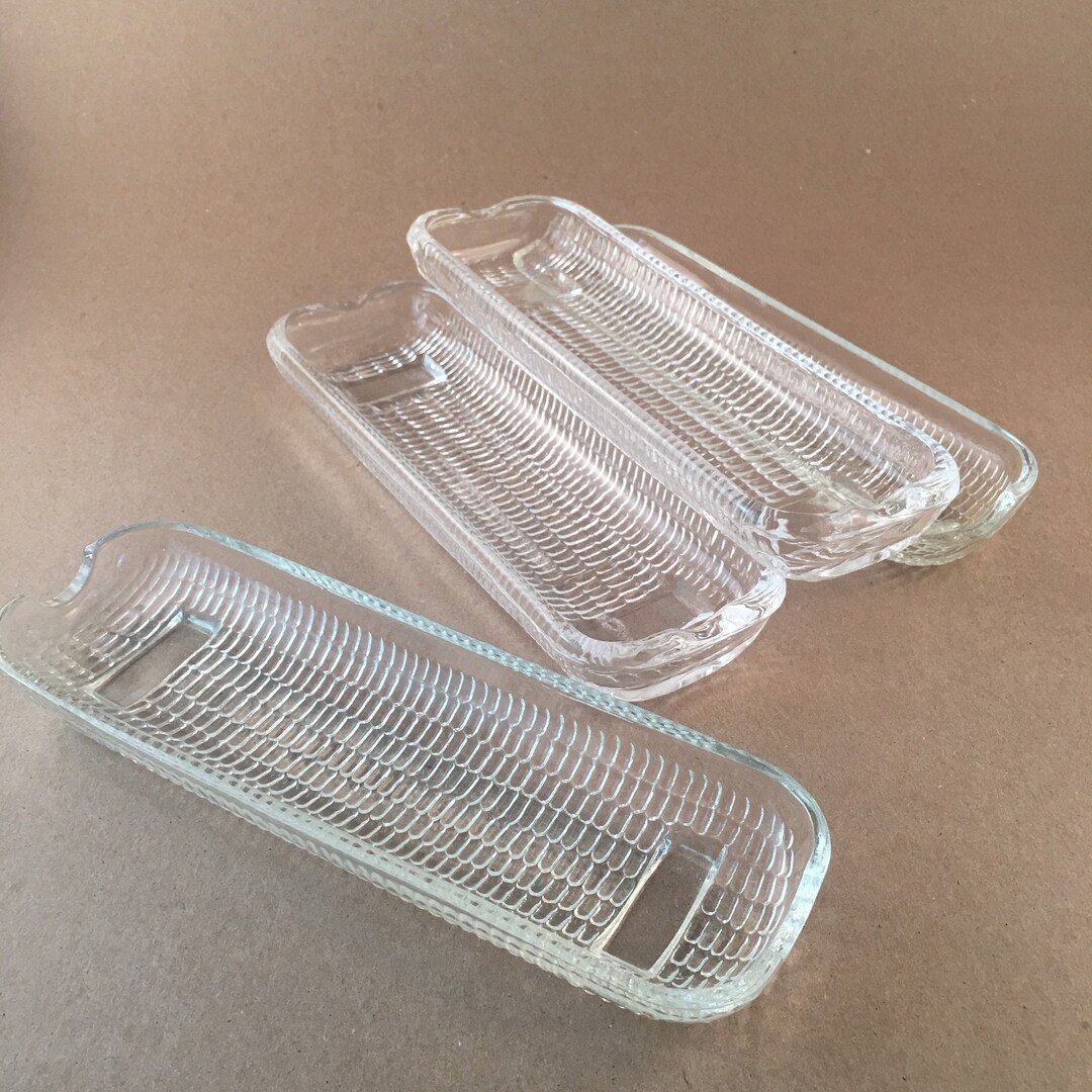 Set of 4 Glass Corn Cob Dish Brazil/ Vintage BBQ Picnic - Etsy