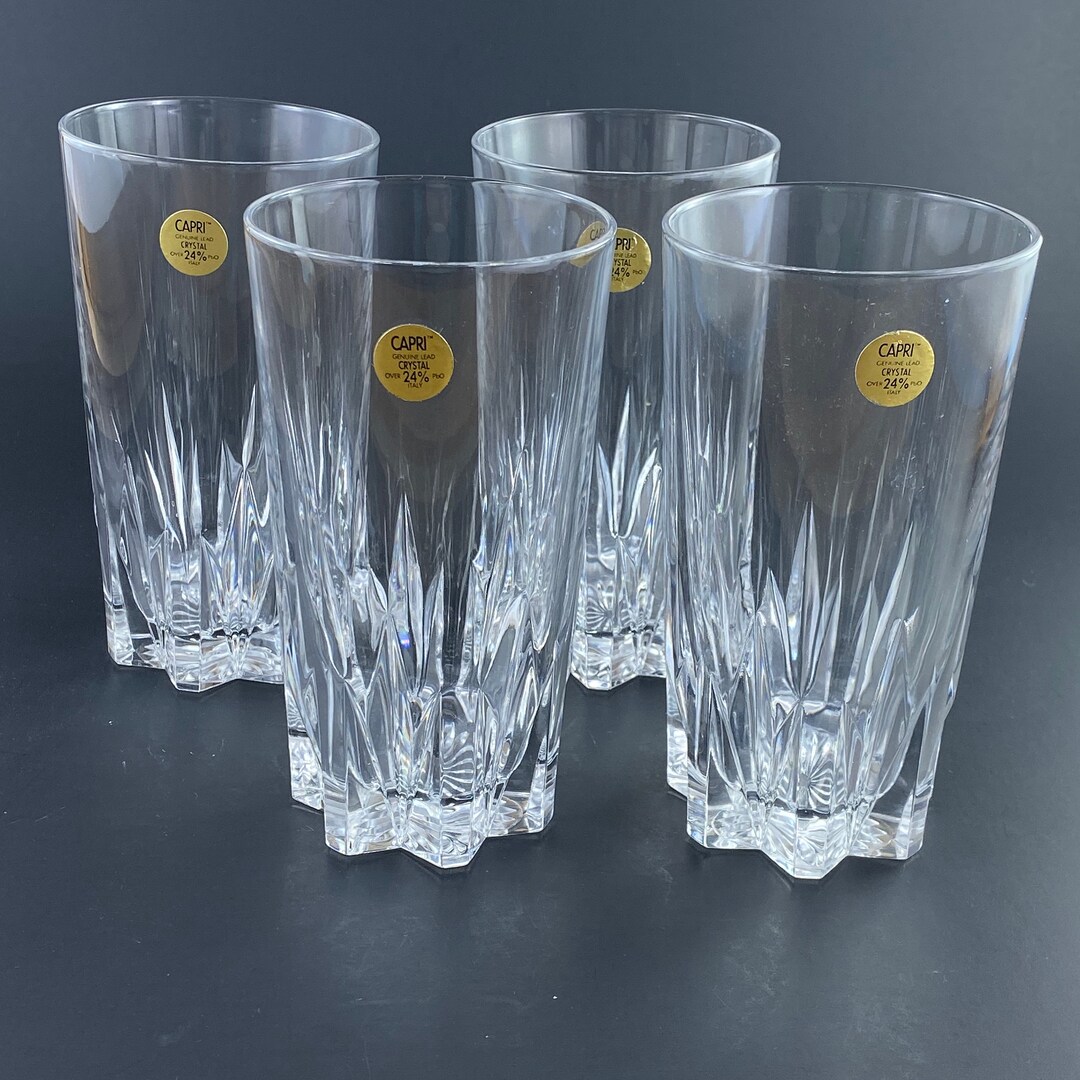 Vintage Capri Crystal Glasses Preludio Pattern Set of 4 NOS, Crystal ...