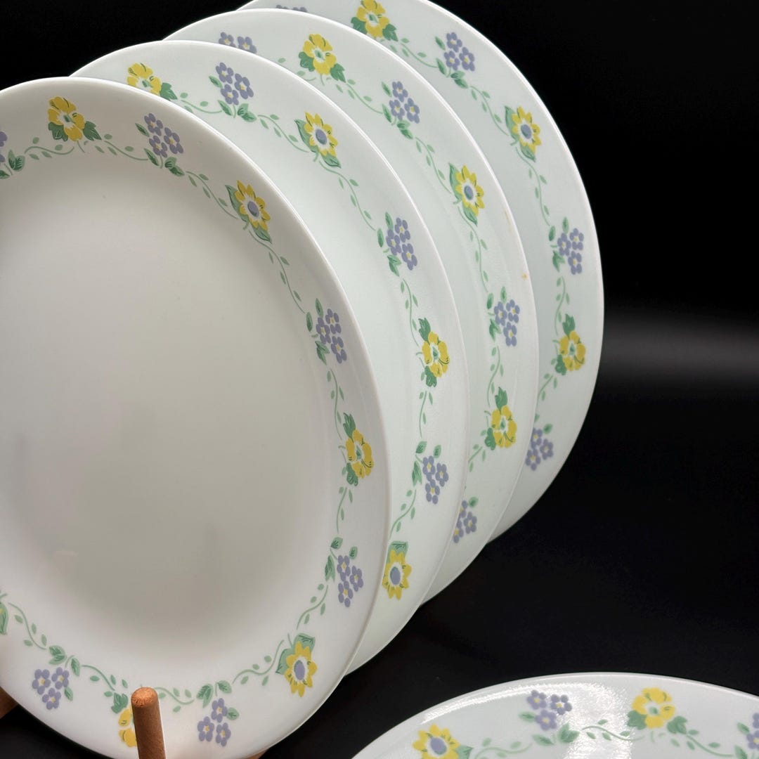 Corelle Forget Me Not Dinner Plate Set of 6 Purple Yellow - Etsy