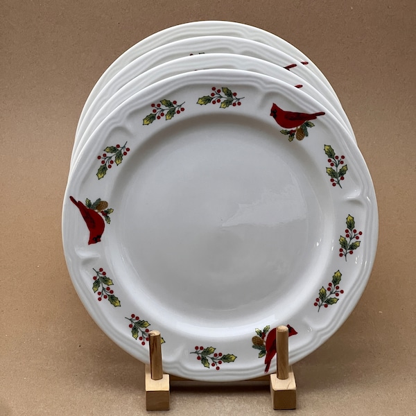 Gibson Holiday Cardinal Dinner Plates - Etsy
