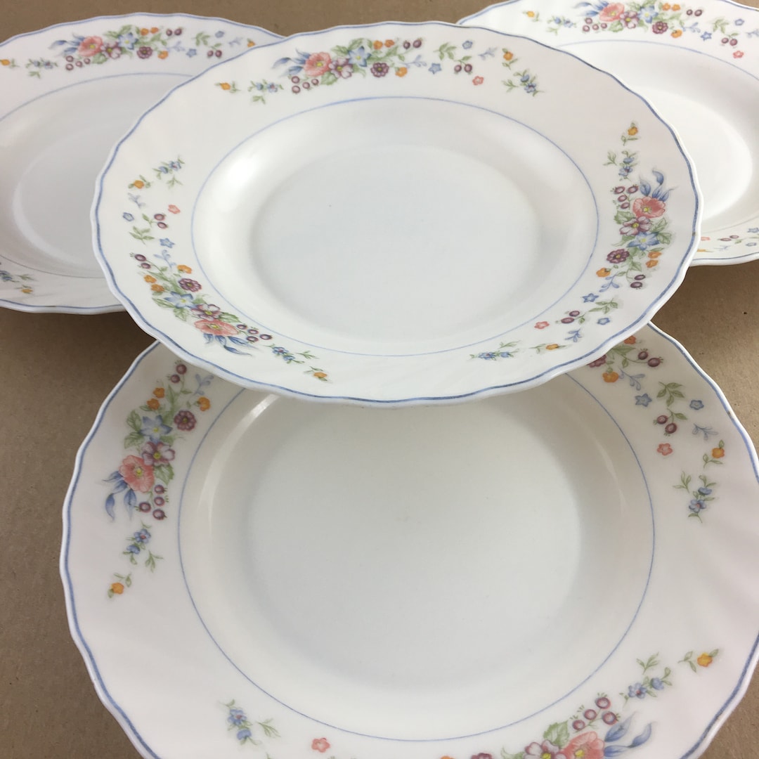 Set of 4 Arcopal France Victoria Large Rim Soup Bowl, Shabby Chic ...