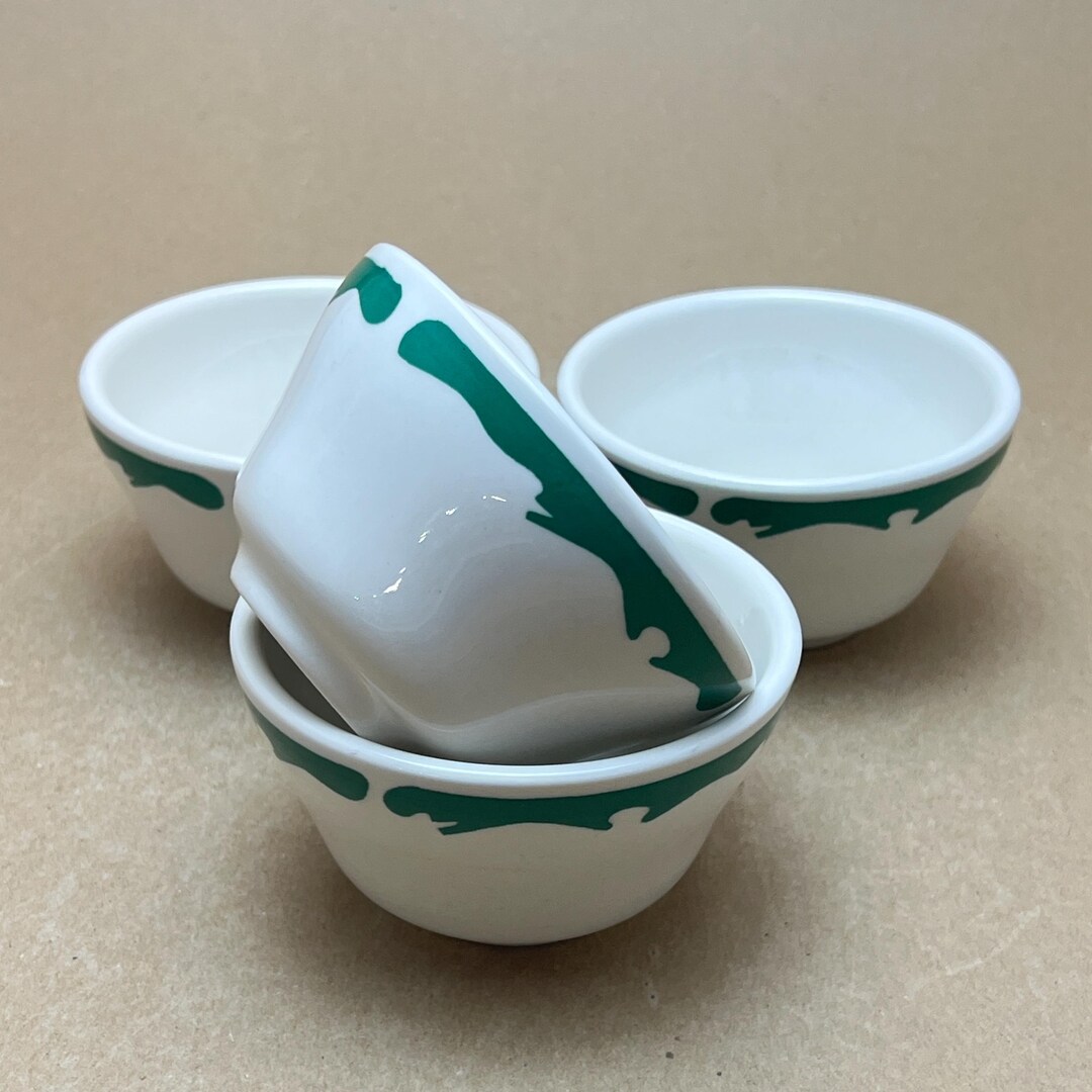 Vintage Unused Buffalo China Restaurant Ware Green Stencil Winter Green ...