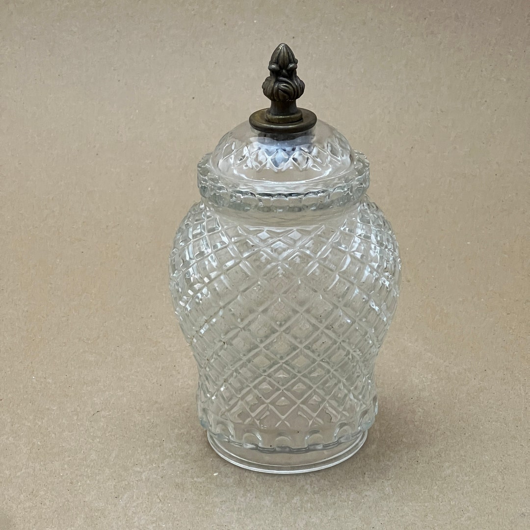 Vintage Diamond Reverse Hobnail Pressed Clear Glass Sconce Ceiling ...