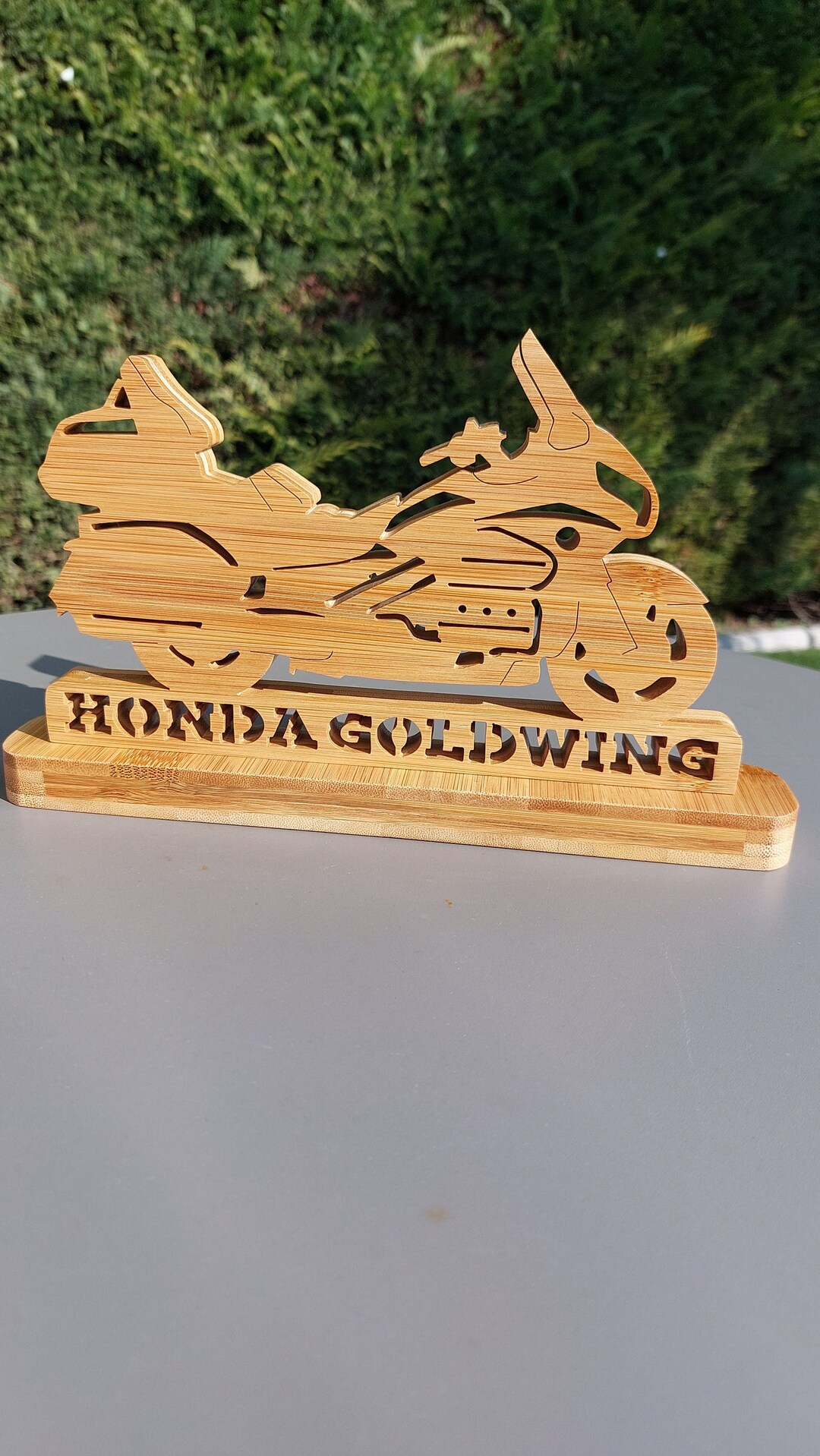 Reproduction of a HONDA GOLDWING Motorcycle in Cut Wood. Ideal as a ...