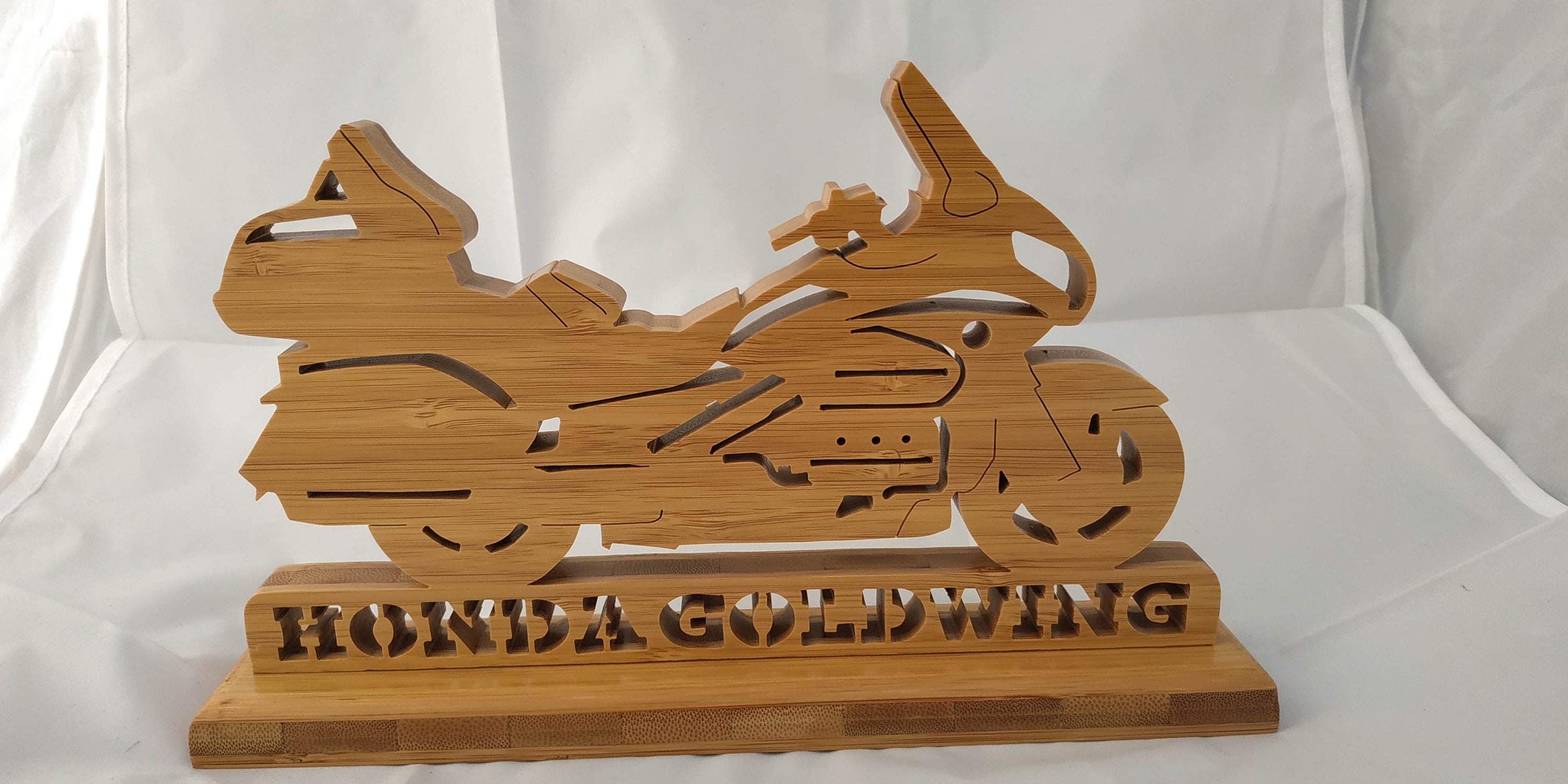 Reproduction of a HONDA GOLDWING Motorcycle in Cut Wood. Ideal as a ...