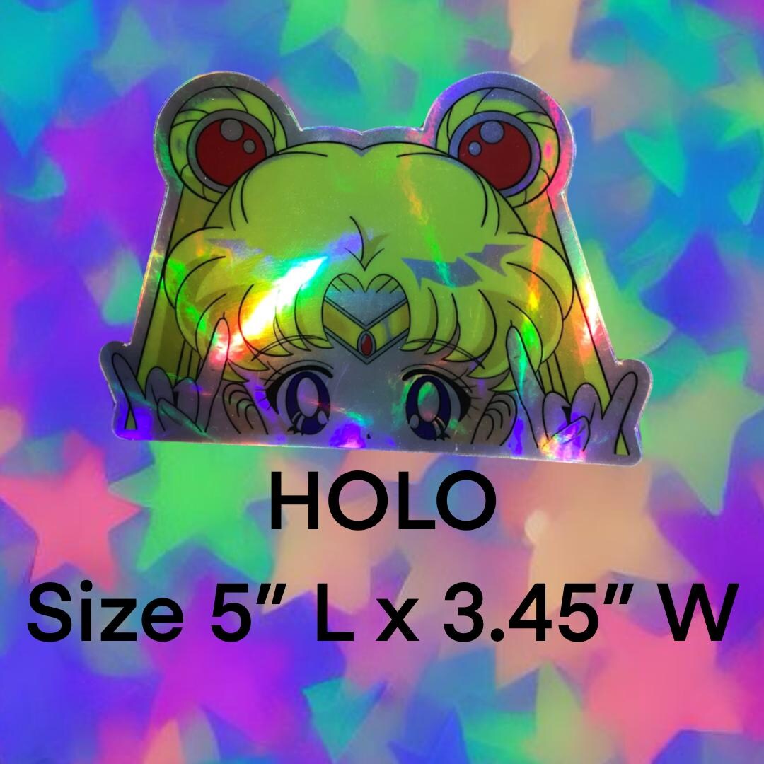 HOLO Sailor Moon Sticker: Anime Girl Power Peeker - Etsy